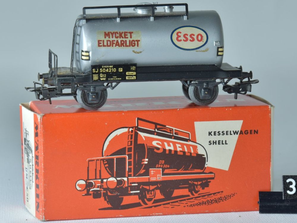 👉🏼 MÄRKLIN H0 ANTIK 1956 ESSO TANKWAGEN NEUWERTIG OVP SHEL | Kaufen auf Ricardo