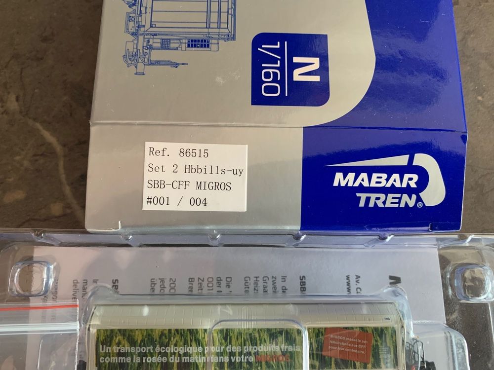 Mabar 86515 Set Kühlwagen wagon frigo Cargo SBB CFF Migros (Neu und ...
