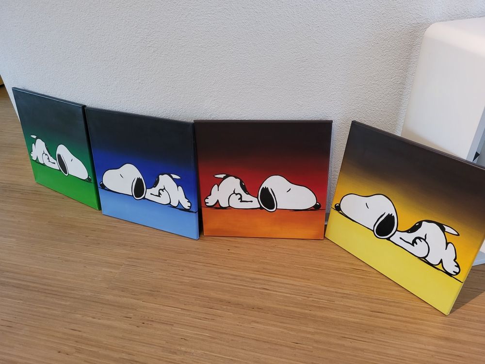 Snoopy Bilder Set - 4-teilig auf Leinwand (Gebraucht) in Baar für CHF 179 – mit Lieferung auf ...