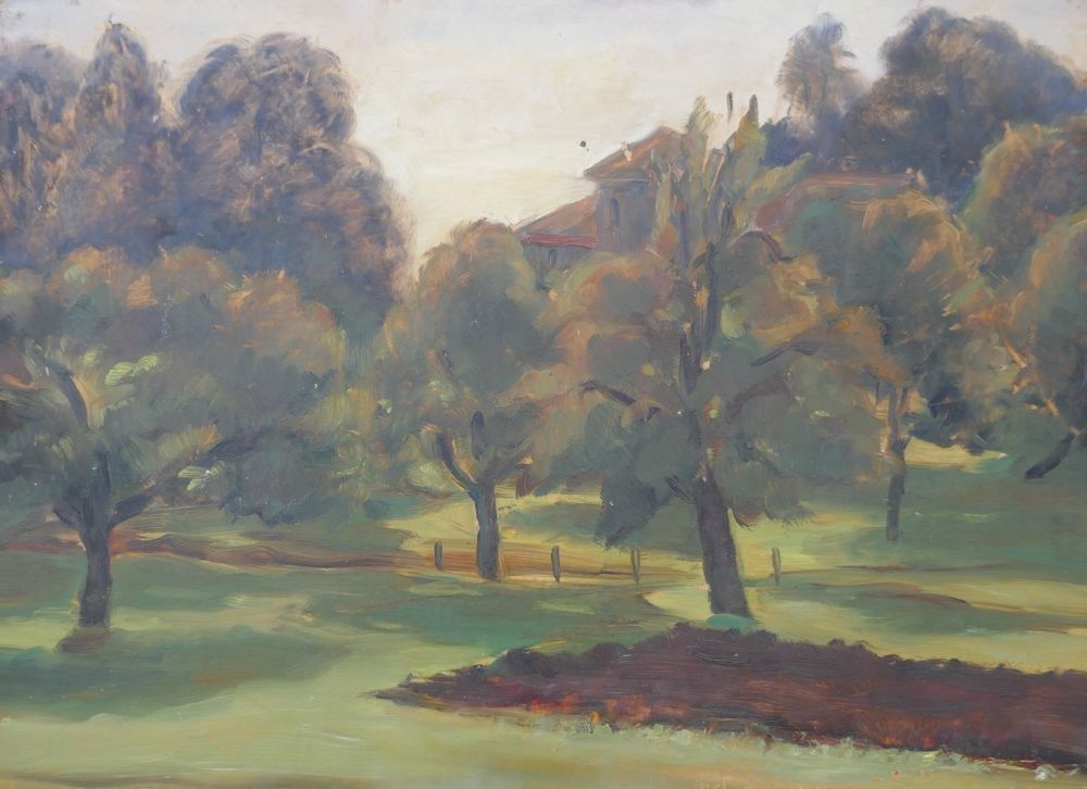 beau tableau d' un parc E. TAILLENS | Kaufen auf Ricardo