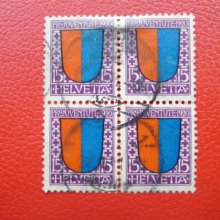 1920, J17 (Pro Juventute) im Viererblock, gest. SBK: 550.- | Kaufen auf Ricardo