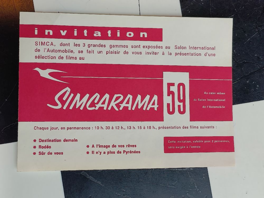 Automobil Salon 1959 / Simcarama Automobil Simca "FULGUR" (Gebraucht) in Brugg AG für CHF 15 ...