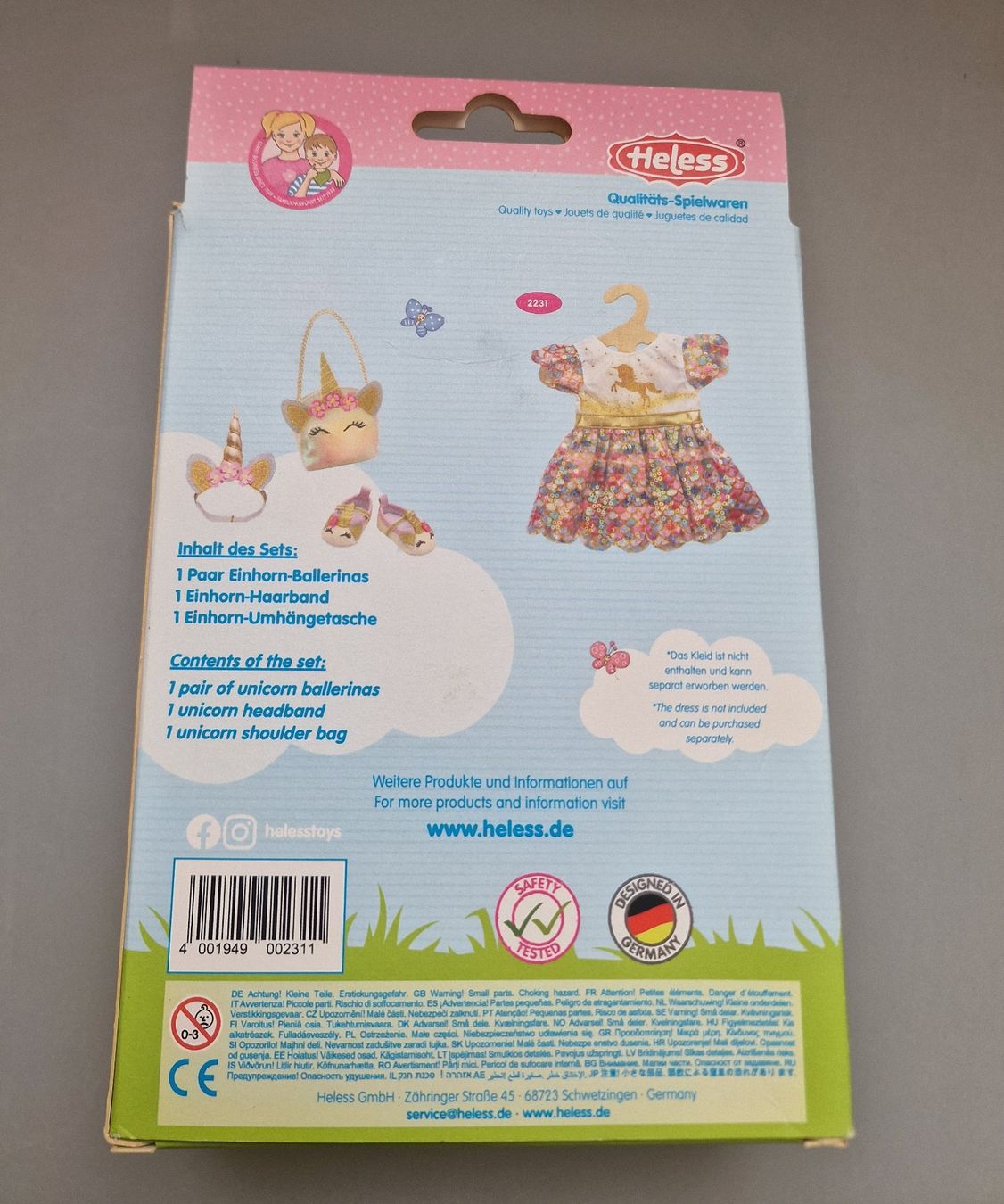 Heless Einhorn-Set für Puppen und Plüschtiere 38 bis 45 cm (Neu und ...