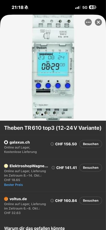 Theben TR 610 top3, 12-24 V, digitale Zeitschaltuhr! (Neu und ...
