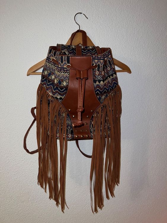 Boho Rucksack Kunstleder Fransen (Neu (gemäss Beschreibung)) in ...