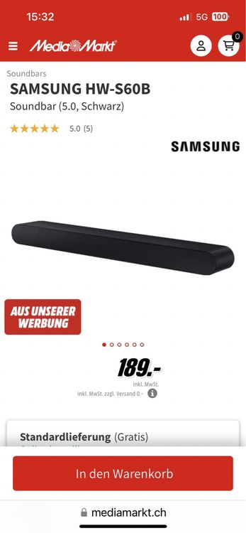 Samsung Soundbar (Neu und originalverpackt) in Sarnen für CHF 103 – mit Lieferung auf Ricardo kaufen