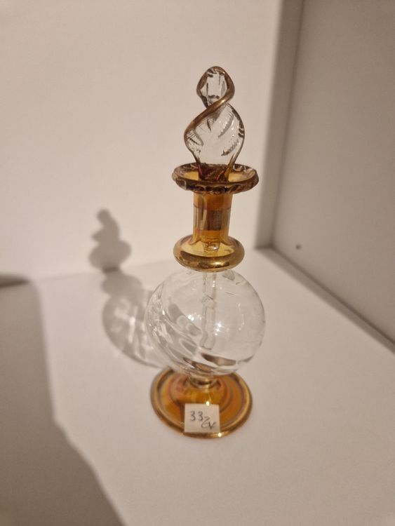 Retro Glas Parfüm Flakon - Gold Detail, Vintage Look 64 (Neu (gemäss ...