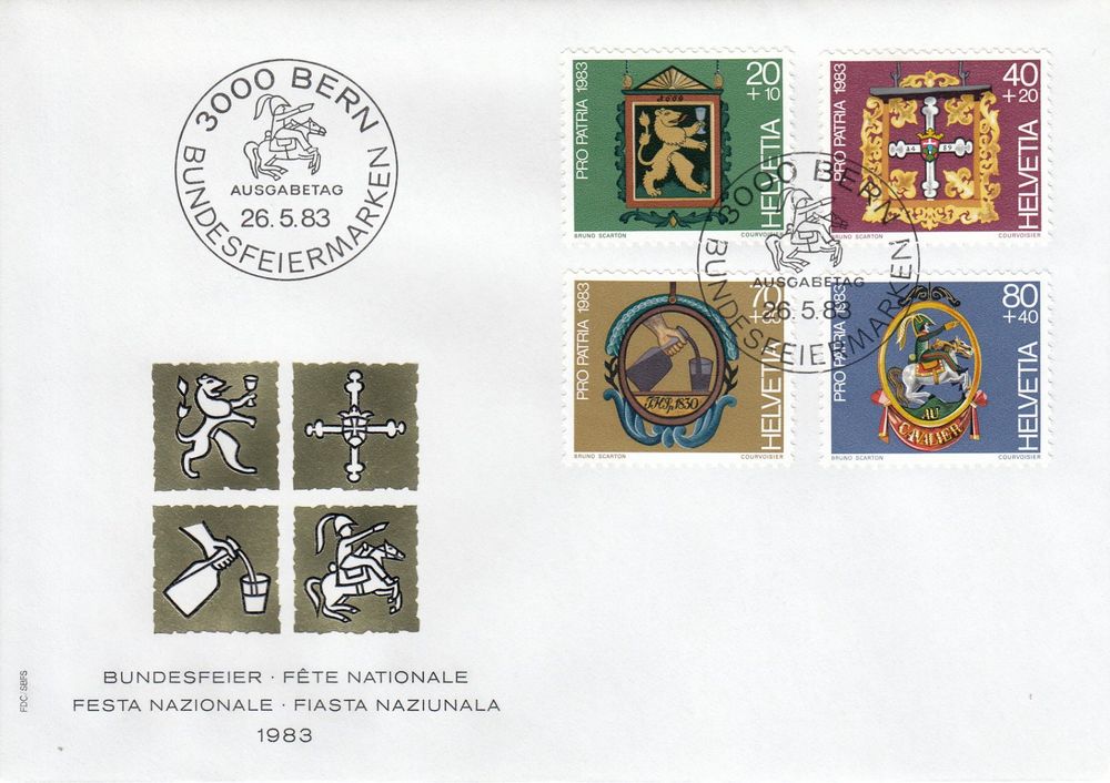 1983 Pro Patria FDC Wirtshausschilder (Gebraucht) in Spreitenbach für CHF 1 – mit Lieferung auf ...