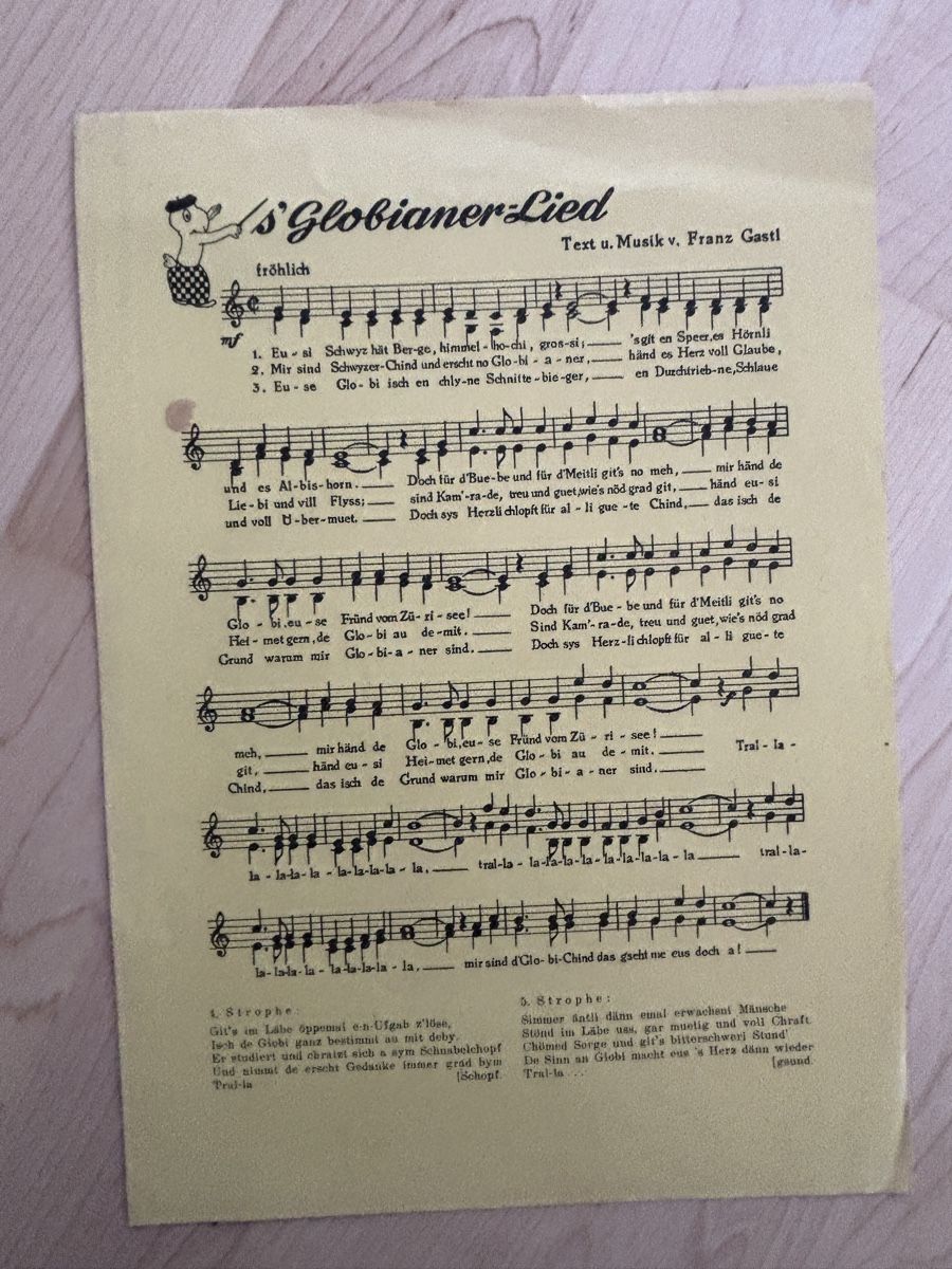 sGlobianer Lied, Beilage aus der Globi 1950er Jahre (Gebraucht) in ...