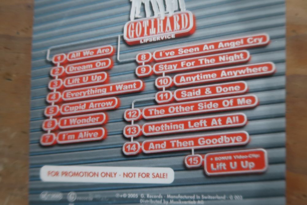 GOTTHARD - LIPSERVICE - STEVE LEE - RARE PROMO CD (Gebraucht) in Basel für CHF 4 – mit Lieferung ...