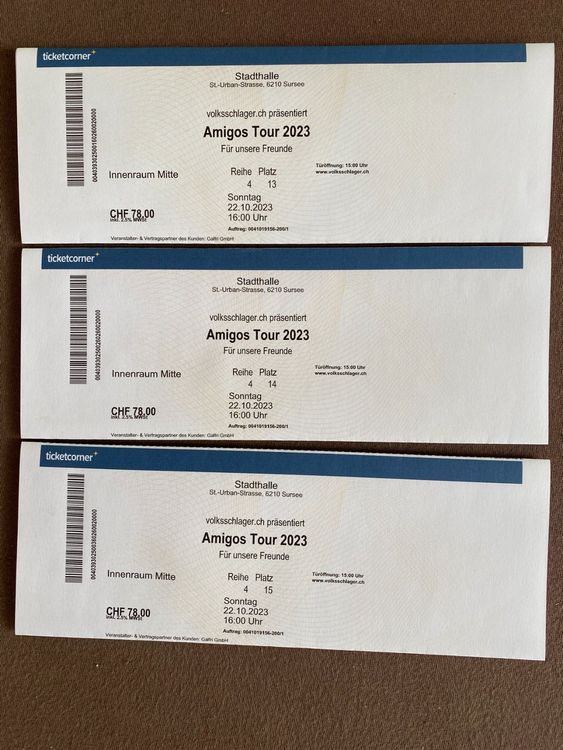 Tickets Die Amigos & Daniela Alfinito Stadthalle Sursee (Neu und ...