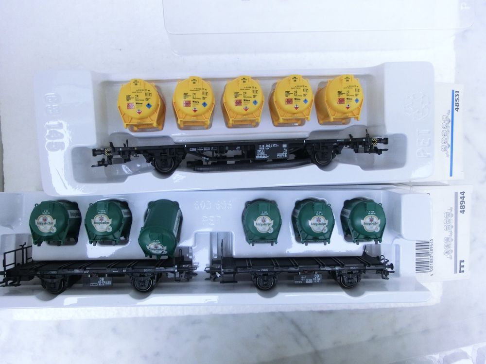 Märklin:48944/48531 mit Container Witco & Königsbacher,neu (Neu (gemäss ...