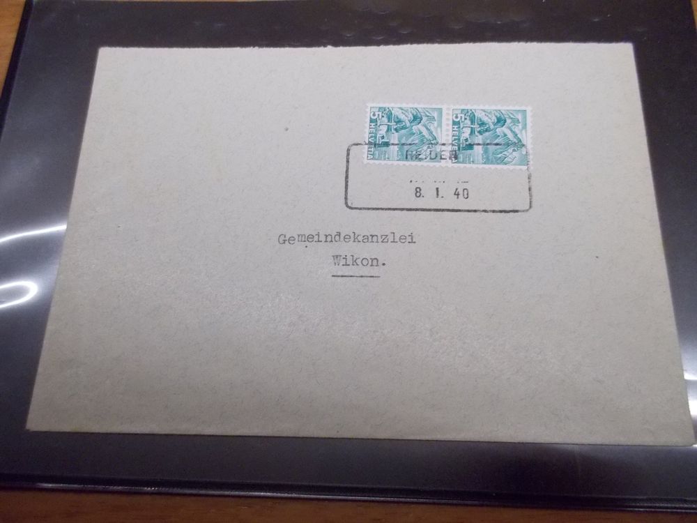 Brief 1940, Eckstempel Reiden, nach Wikon (Gebraucht) in Niederwil AG für CHF 2.3 – mit ...