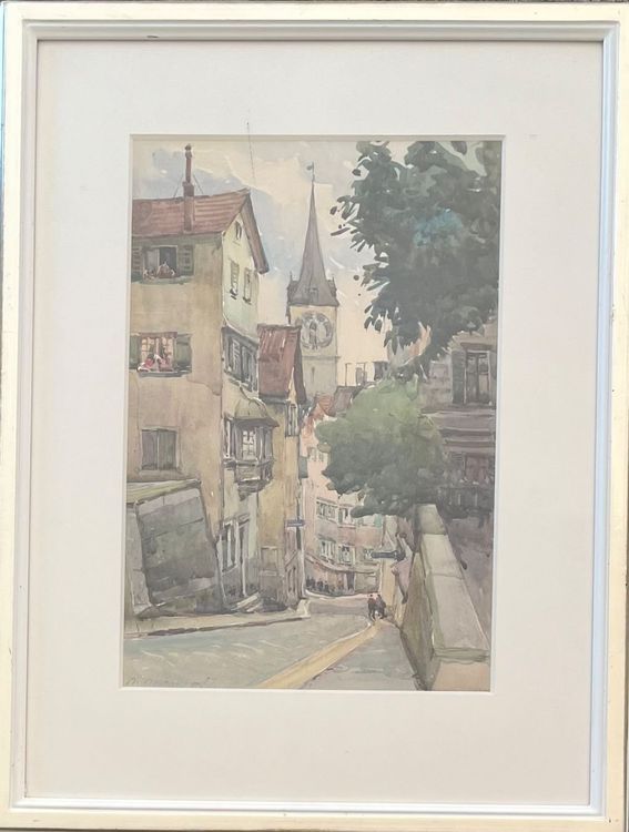 ZÜRCHER ALTSTADT AQUARELL UNLESERLICH SIGNIERT MIT RAHMEN (Gebraucht) in Gersau für CHF 69 – mit ...