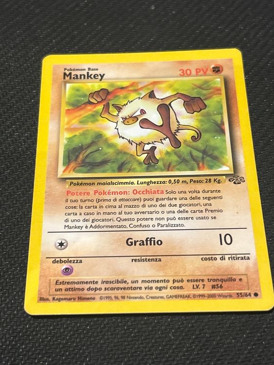 Pokemon card old 1995,96,98 Jungle, Mankey 55/64 | Kaufen auf Ricardo