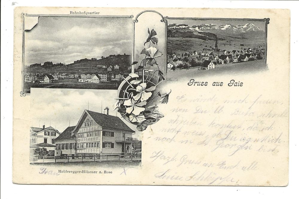 Gruss aus Gais (AR) Gasthaus zur Rose - Bahnhofquartier 1917 | Kaufen auf Ricardo