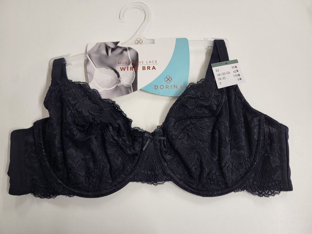 2 Schwarze Dorina Spitzen-BH, Gr. 95B - Neu mit Etikett 12.- (Neu und ...
