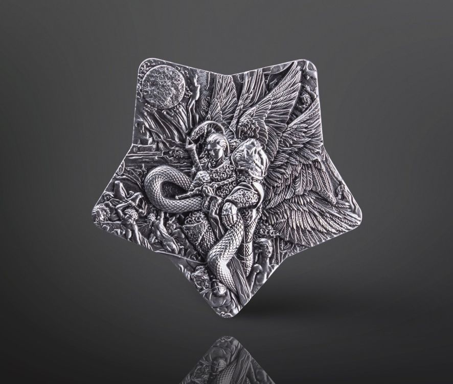 SILBERMÜNZE 2 OZ UNZEN /DER GEFALLENE ENGEL LUZIFER / KOMSCO (Neu und originalverpackt) in ...