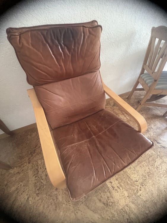 Fauteuil en cuir marron Suisse (Gebraucht) in Leukerbad für CHF 35 – nur Abholung auf Ricardo kaufen