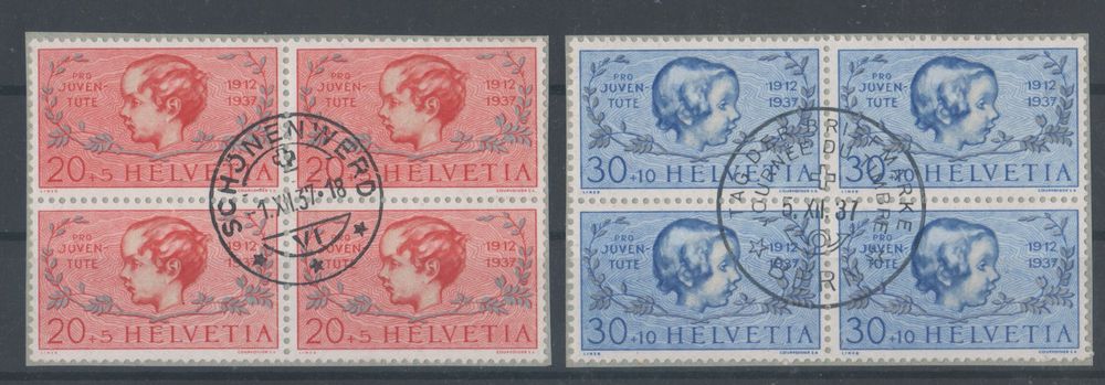 Viererblocks PJ 83 und 84, sauber gestempelt (Gebraucht) in Egliswil für CHF 4 – mit Lieferung ...