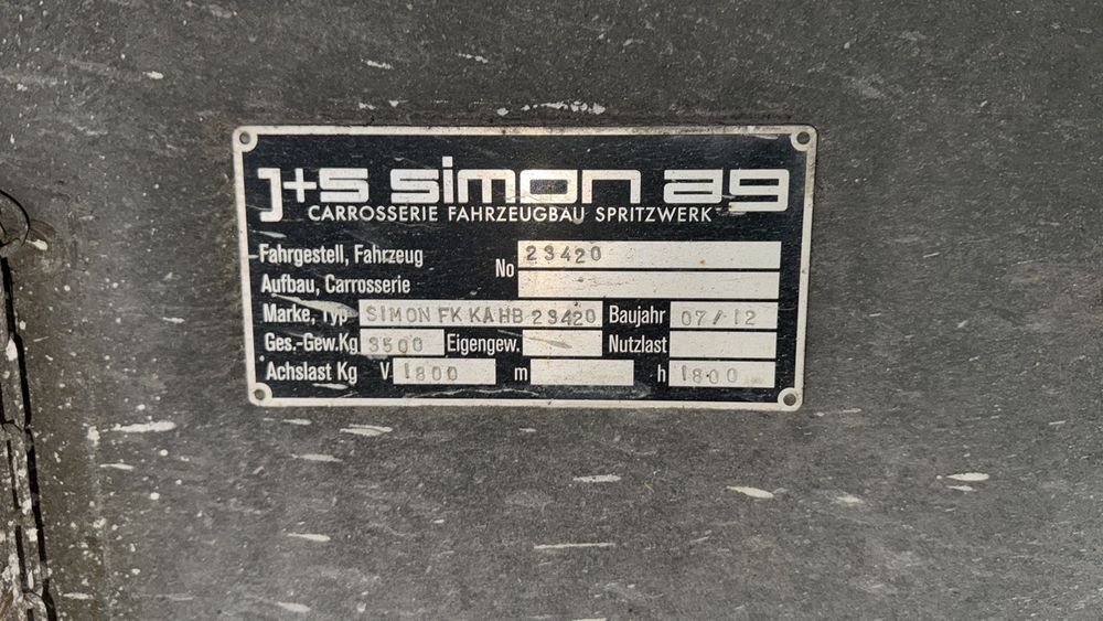 Anhänger Simon FK KA HB 23420 (Gebraucht) in Baden für CHF 3950 – nur ...