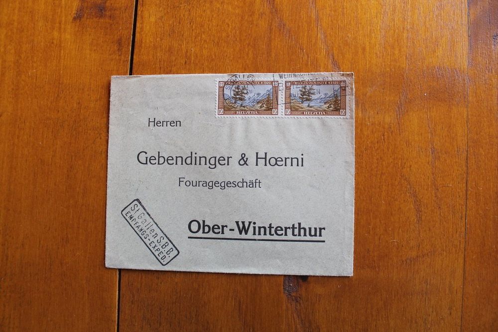 1929 PJ-Brief, an Gebendinger&Hoerni Ober-Winterthur, SG SBB (Gebraucht ...
