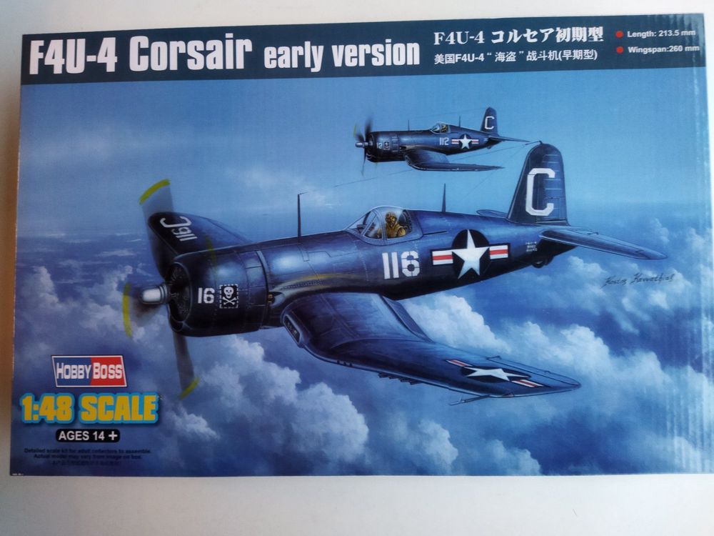 F4U-4 Vought Corsair 1. Version der USAF von Hobby Boss 1/48 (Neu und originalverpackt) in La ...