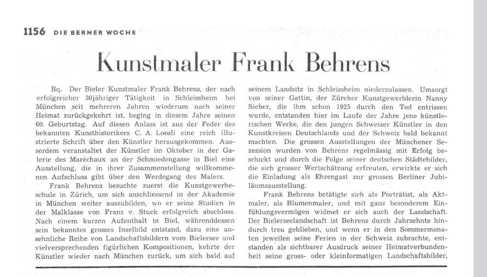 Frank Behrens - Swiss Art Selection (Gebraucht) in für CHF 175 – mit ...