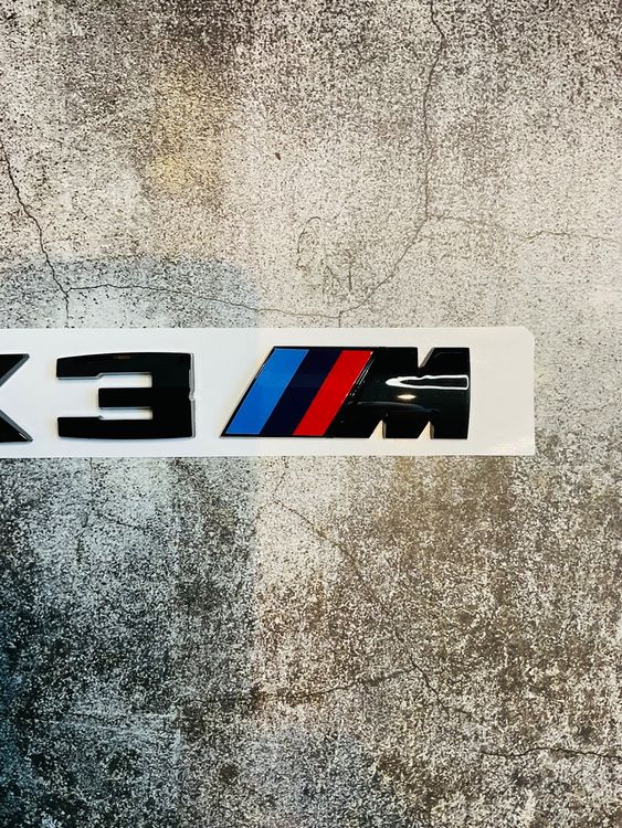 BMW X3M Emblem Logo Schriftzug NEU in Schwarz glänzend (Neu und ...