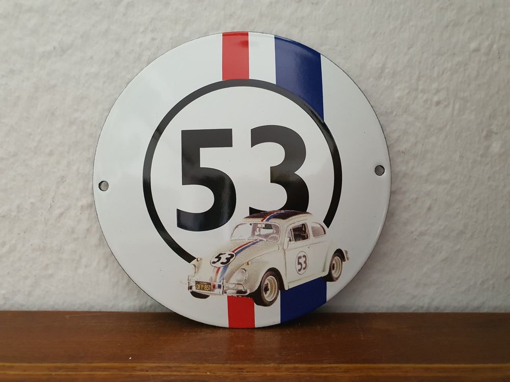 Emailschild Le Mans VW Käfer Herbie 53 Emaille Schild Retro | Kaufen ...
