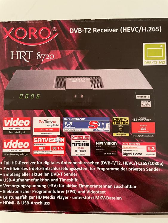 Fernsehen DVB -T2 Receiver XORO (Neu und originalverpackt) in ...