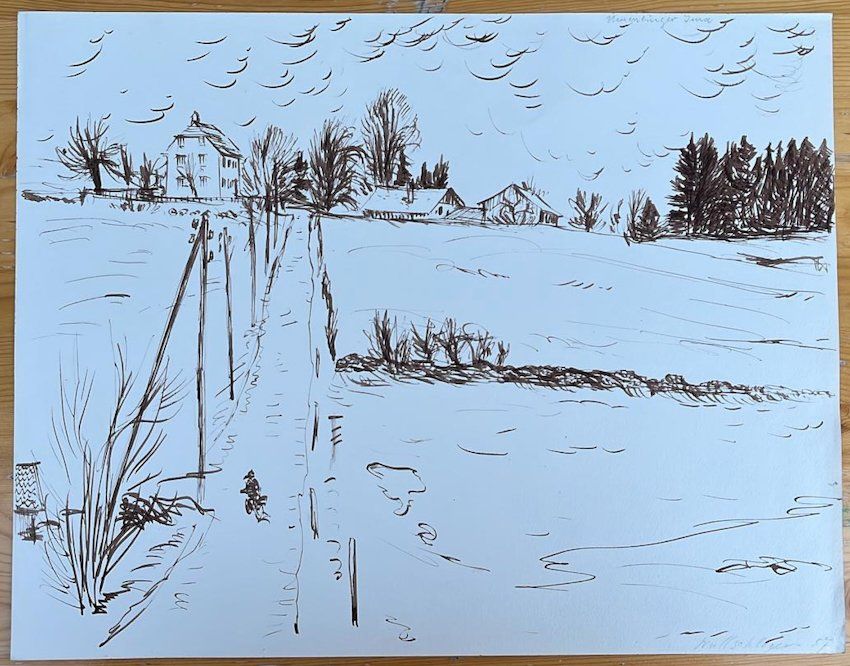 Aquarell Neuenburger Jura von Hans Wullschleger (ID b3800) (Gebraucht) in Gelterfingen für CHF 1 ...