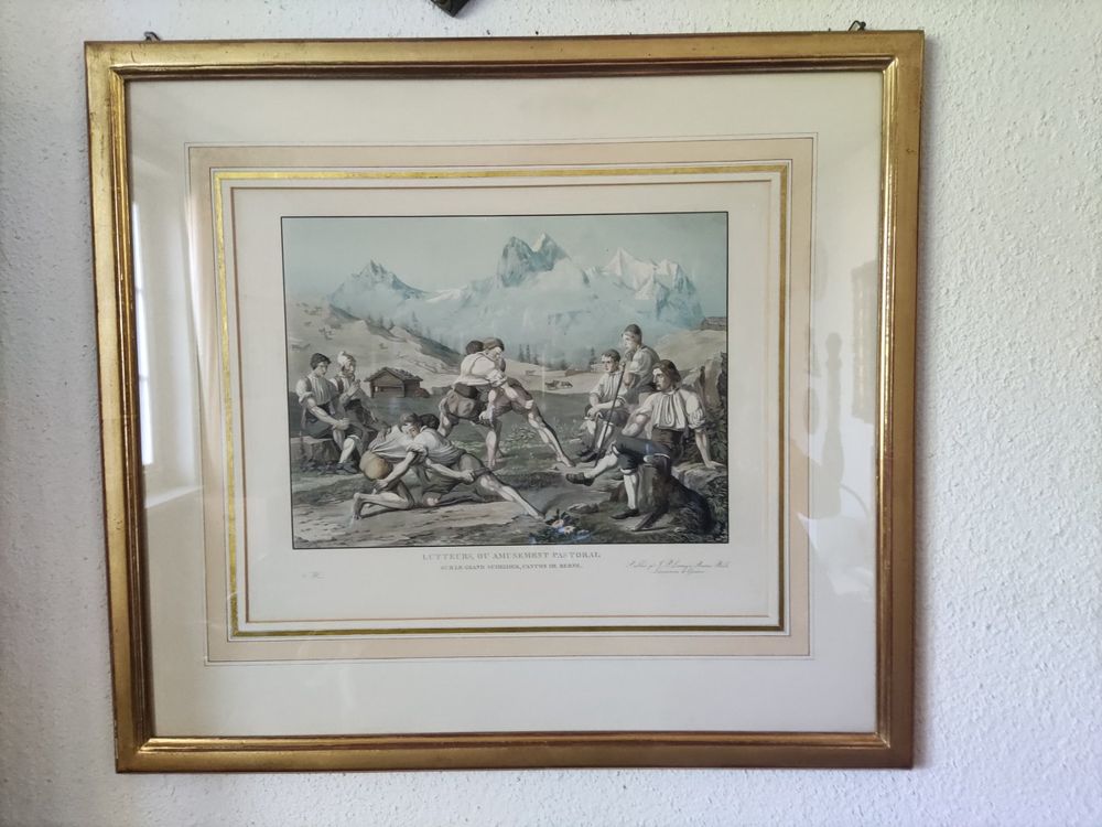 H. Hess Lithographie Schwinger Lutteurs Scheidegg Bern 1963 (Gebraucht) in Solothurn für CHF 119 ...