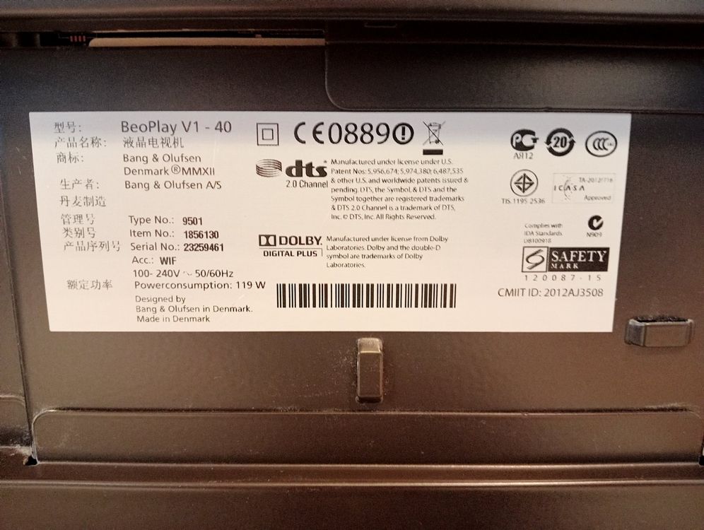 Bang & Olufsen BeoPlay V1-40 Typnr. 9501 WiFi DVB-HD T2/C (Gebraucht) in Zofingen für CHF 420 ...