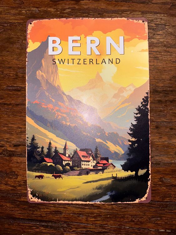 Vintage Bern Schweiz Blechschild Wanddeko Retro Deko Schild | Kaufen auf Ricardo