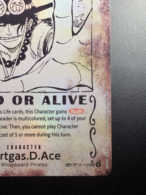 Portgas D.Ace Wanted SP OP13-119 Misprint One Piece English (Gebraucht ...