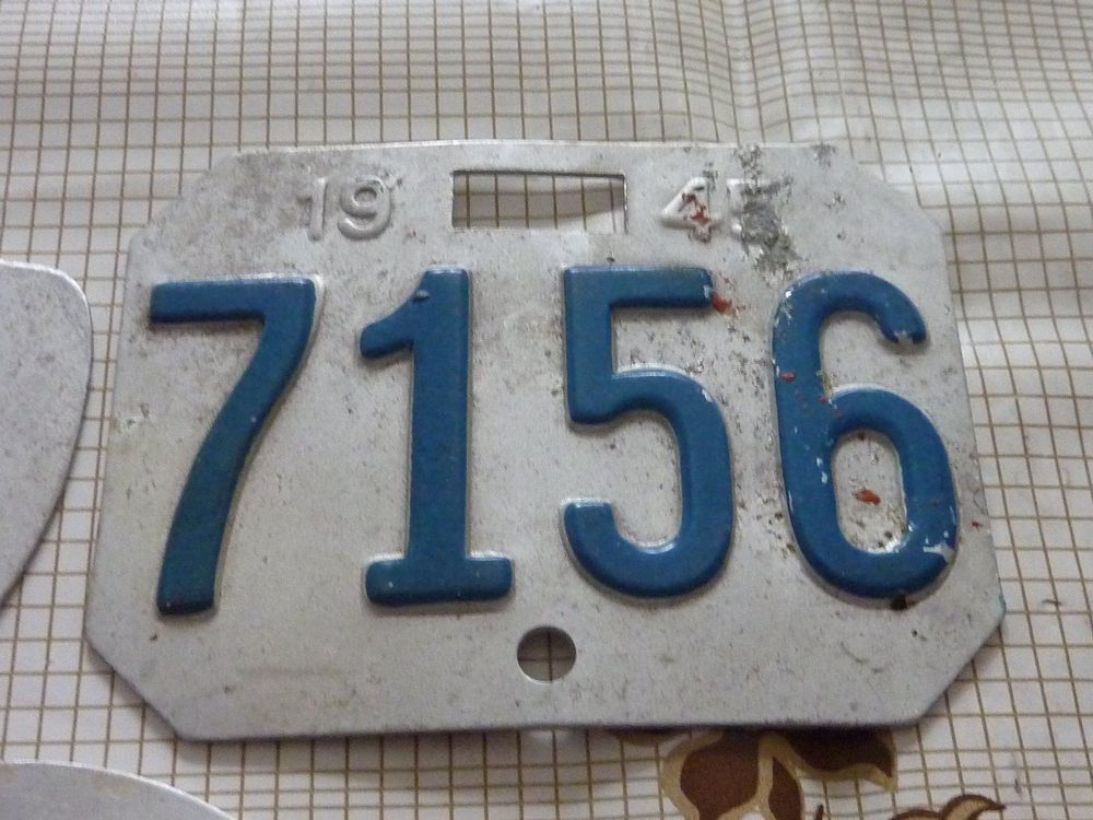 Velonummern Fahrradnummern Fahrrad Kennzeichen 1943/45/52 (Gebraucht ...