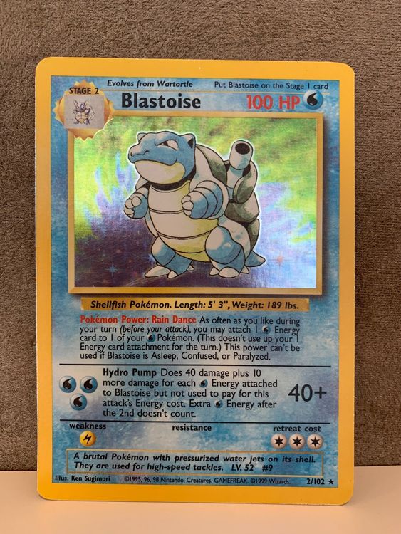 Blastoise Holo ENG Base Set Pokemon 2/102 (Gebraucht) in Fislisbach für ...