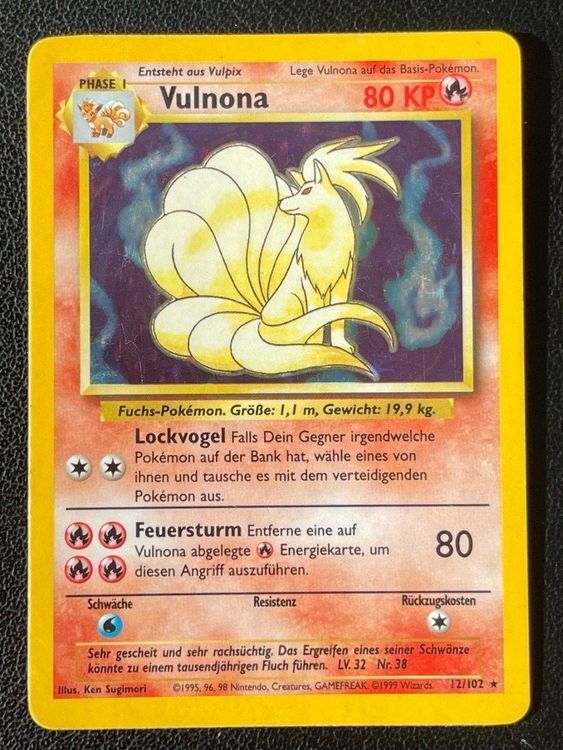 Vulona 12/102 Pokémon Base Set Holo Rare (Neu (gemäss Beschreibung)) in ...