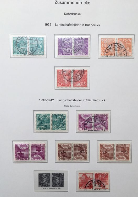 Kehrdrucke Landschaften - verschiedene Ausgabejahre (Gebraucht) in Boll für CHF 2 – mit ...