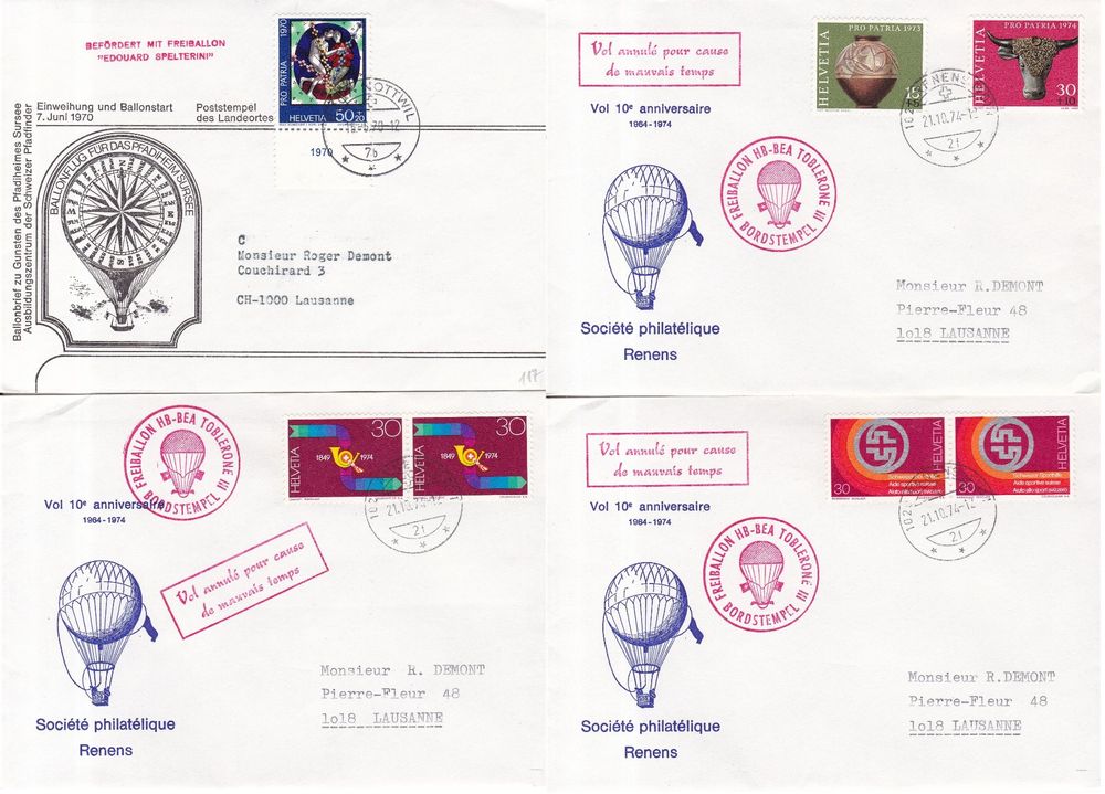 31 Stk. Ballonpostbriefe CH & Ausland ab 1970 (Gebraucht) in Münchwilen ...