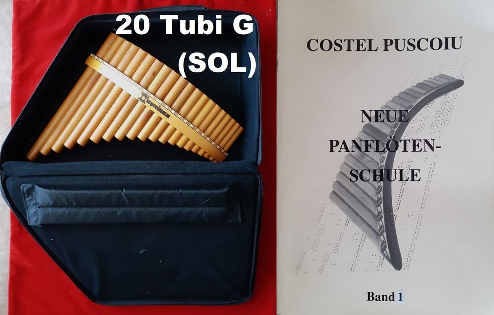 Panflöte SYRINKS 20 Tubi G (SOL) con valigia e libro (Gebraucht) in ...