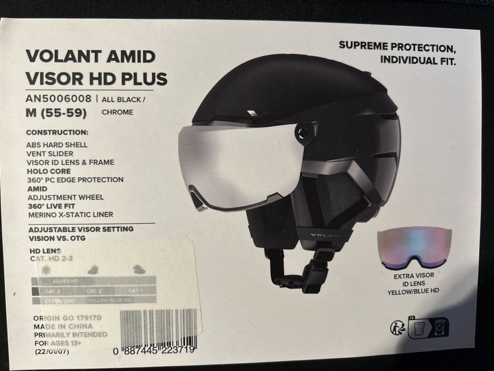 Skihelm Volant Amid Visor HD Plus Gr. M 55-59cm (Neu (gemäss Beschreibung)) in Schöfflisdorf für ...