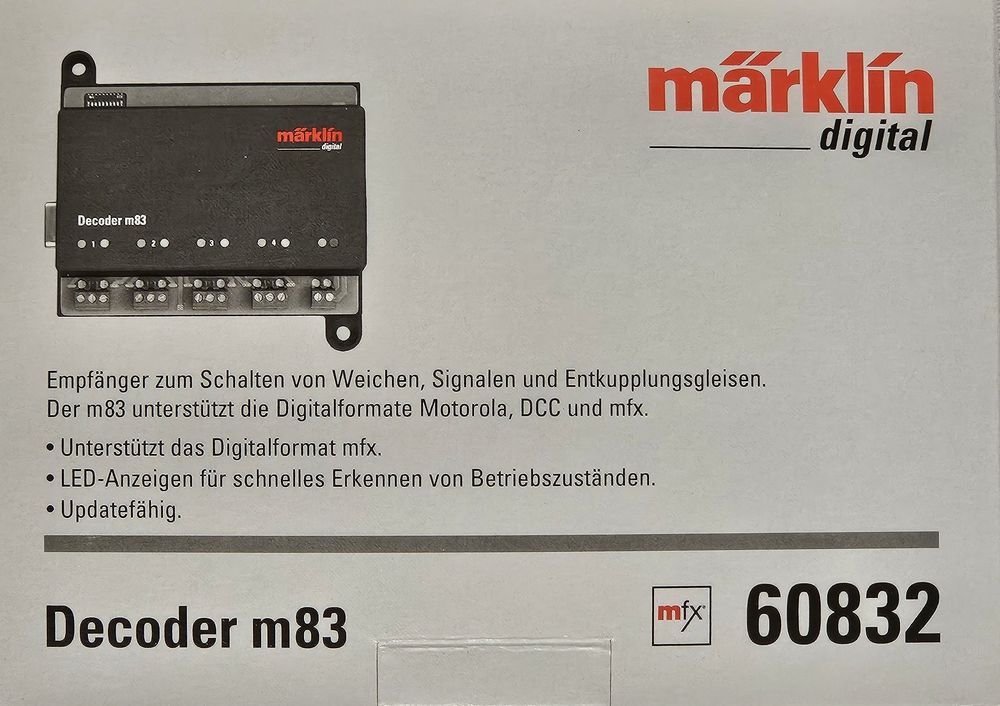 Märklin 60832 Decoder m 83 Schalten von Weichen, Signalen (Neu und ...