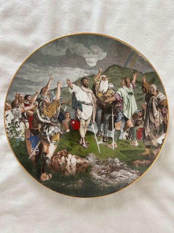 Rütlischwur Teller Schweiz Kultur Tradition Sammelteller (Neu (gemäss ...