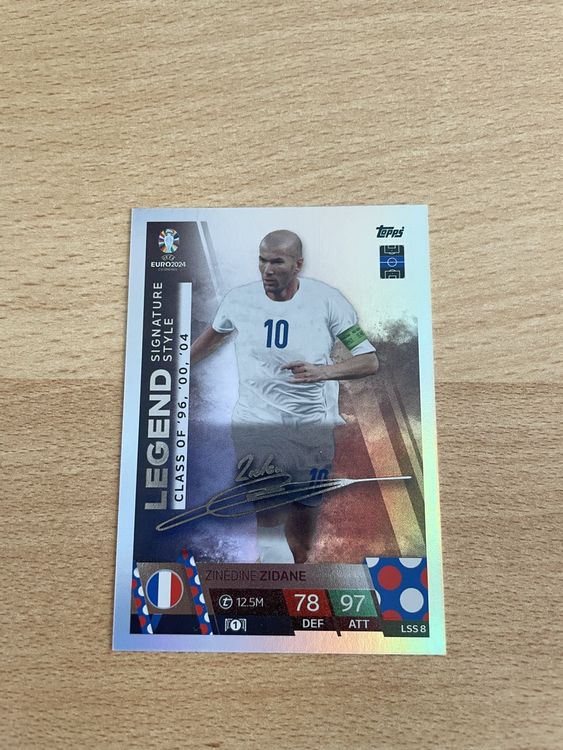 ZINEDINE ZIDANE LEGEND SIGNATURE STYLE TOPPS MATCH ATTAX2024 (Neu ...