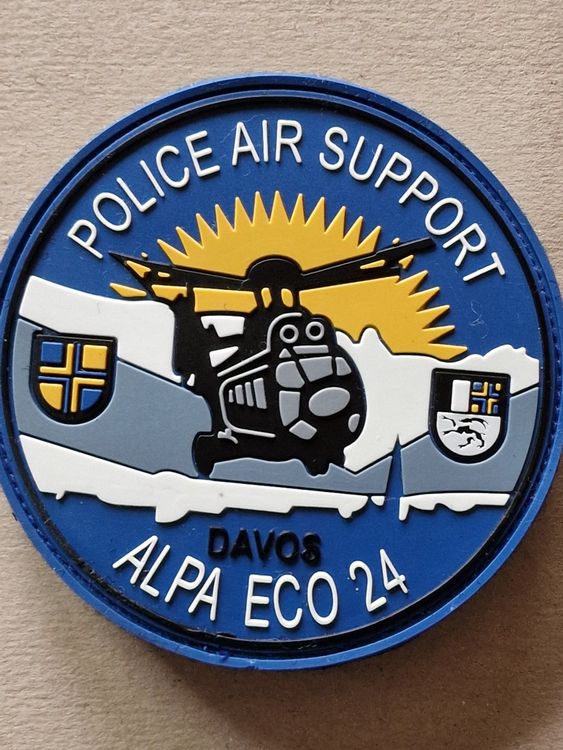 Polizei Abzeichen WEF Badge Police air support Écho 24 klett (Neu ...