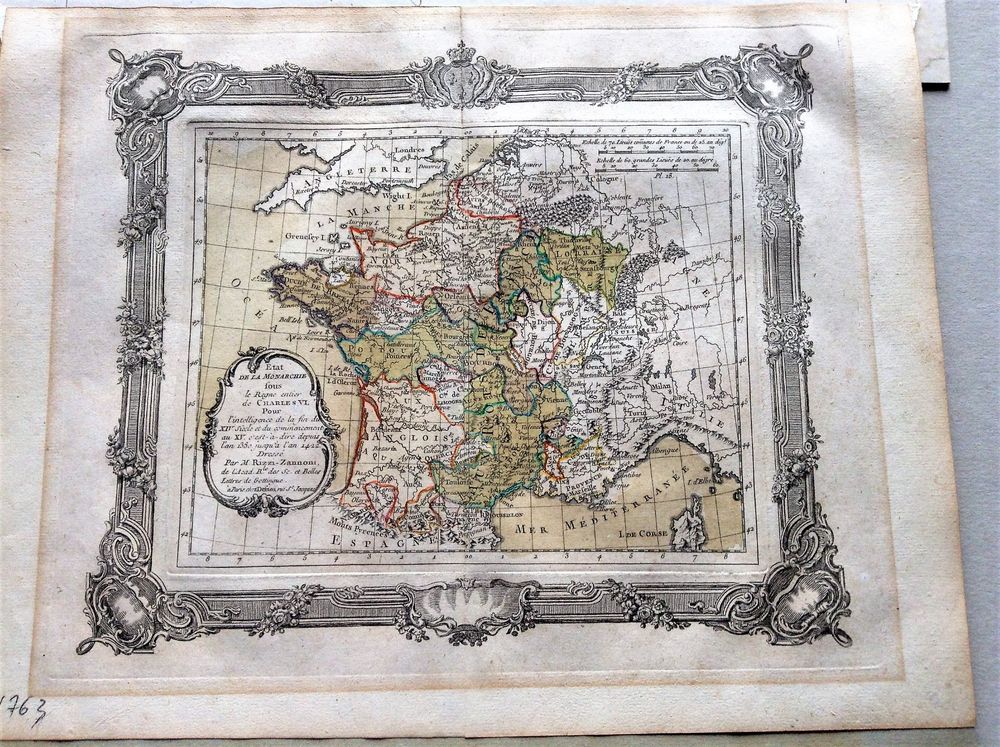 Antike kol. Karte der Gründung der französischen Monarchie | Kaufen auf Ricardo