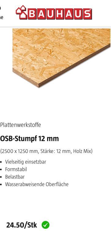 OSB Stumpf 12mm (Gebraucht) in für CHF 220 – nur Abholung auf Ricardo ...