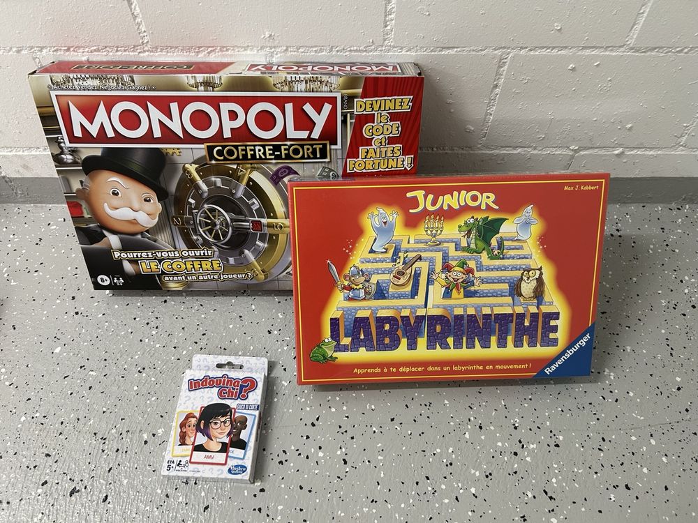 3 nouveaux jeux Monopoly, Labyrinthe, Indoving (Neu und ...